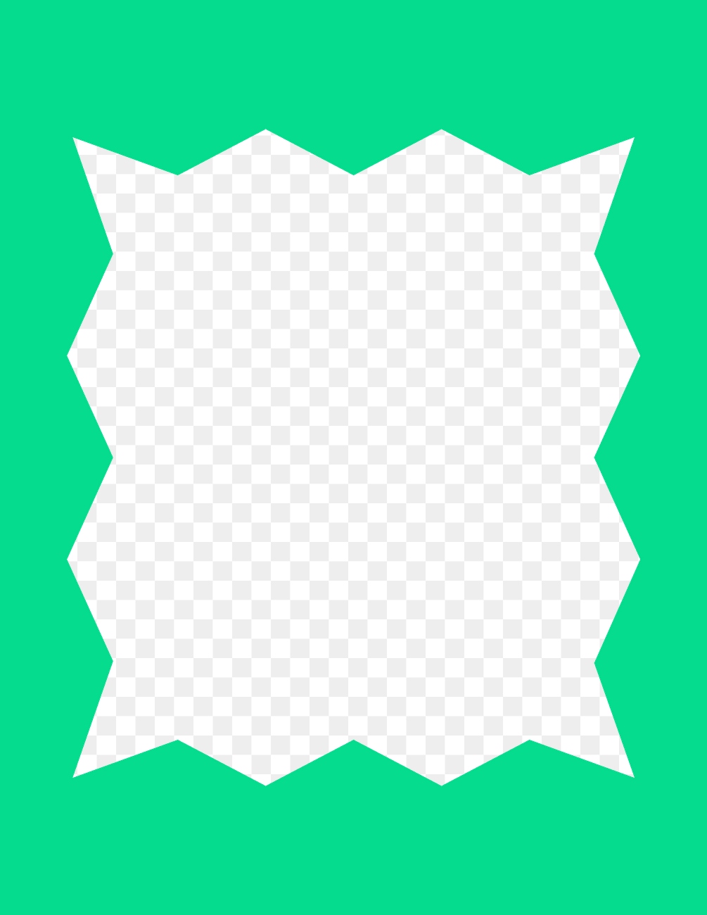 Zig-zag rectangle png frame, transparent | Premium PNG - rawpixel