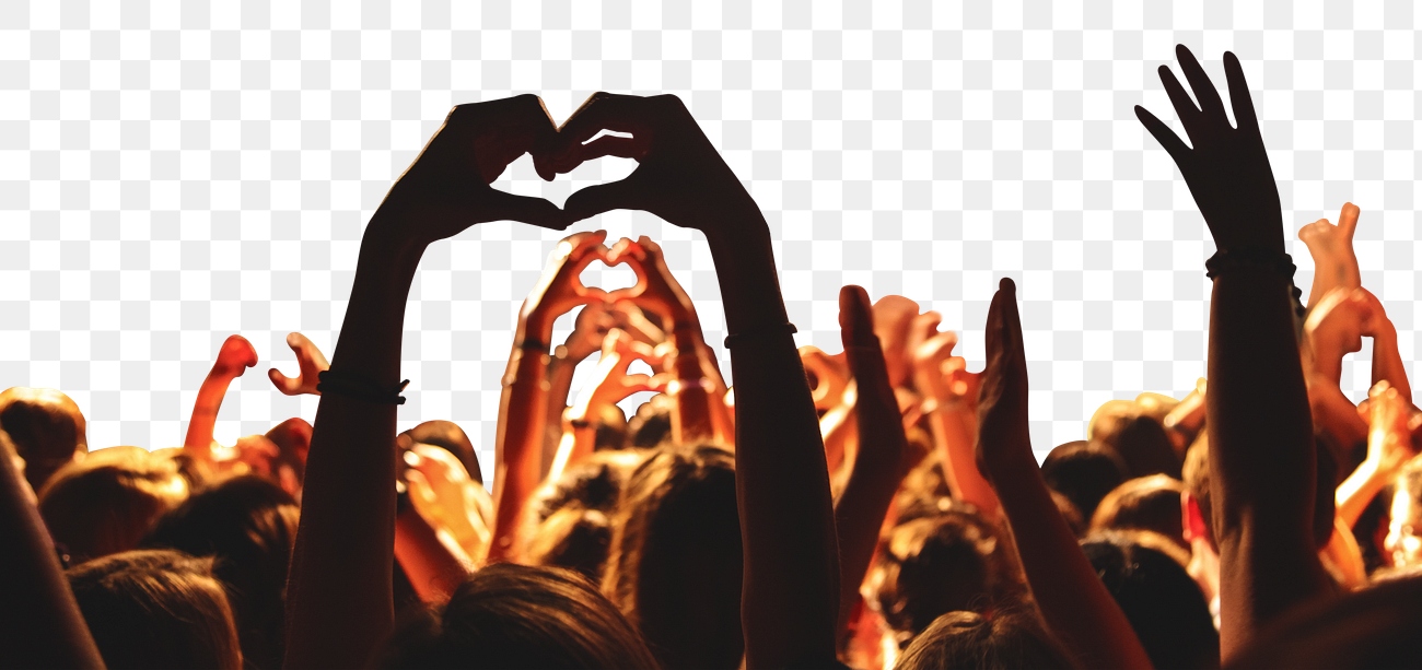 Concert-goer's silhouette png border sticker | Free PNG - rawpixel