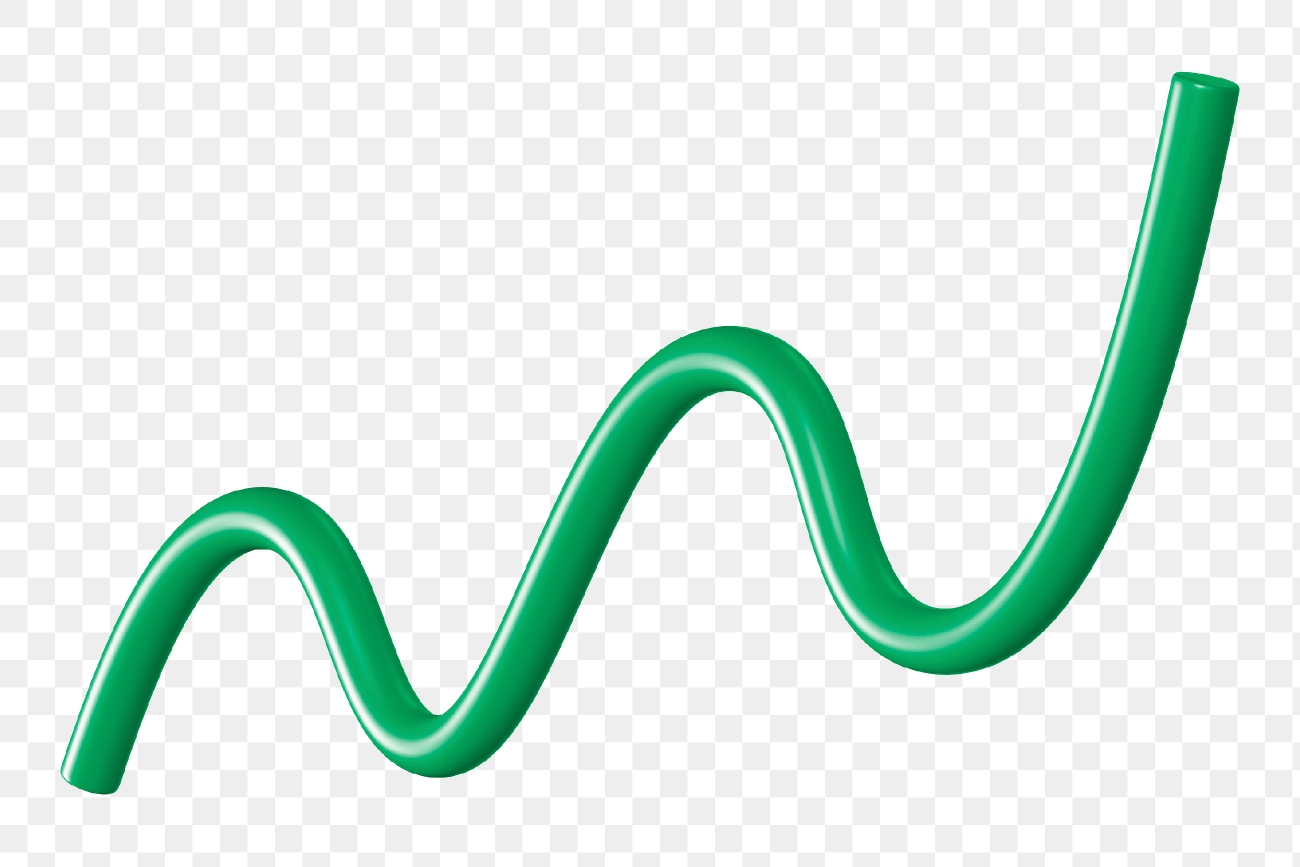 3D green squiggle png, wavy | Free PNG - rawpixel