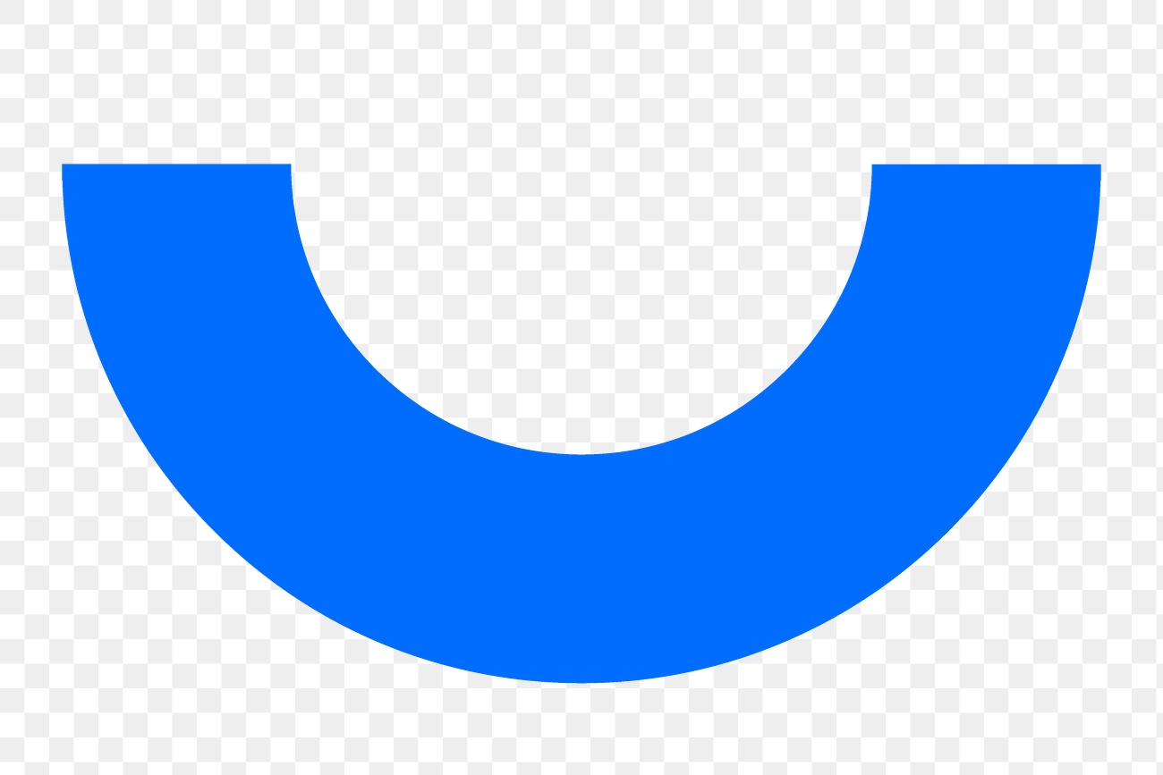 Blue semicircle png logo element | Premium PNG - rawpixel