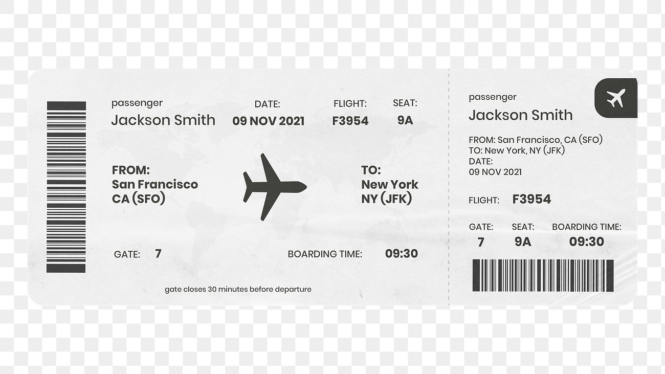 Plane ticket png sticker, transparent | Premium PNG - rawpixel