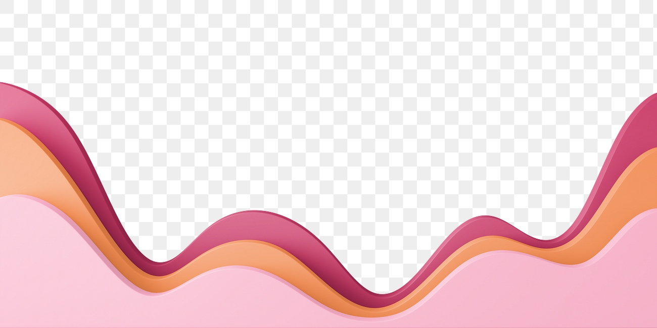 3D pink wave png border, | Premium PNG - rawpixel