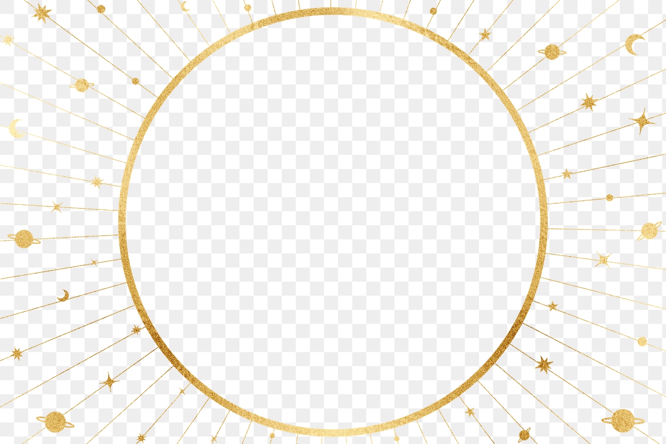 Golden galaxy png frame, round | Premium PNG - rawpixel