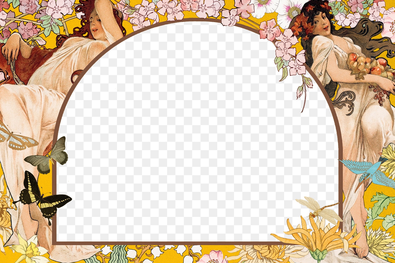 Alphonse Mucha's png arch frame, | Premium PNG - rawpixel