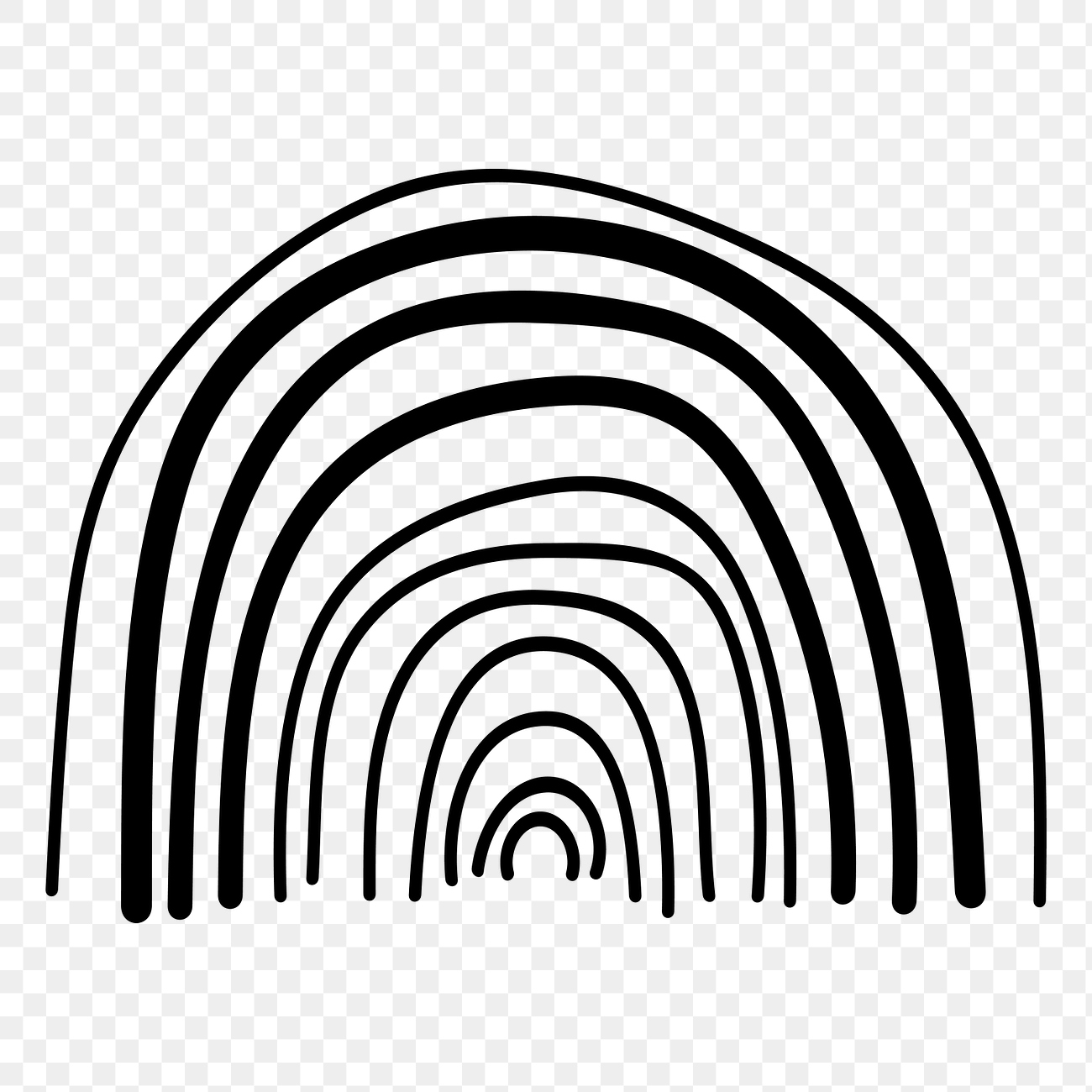 Rainbow doodle png sticker, transparent | Premium PNG - rawpixel