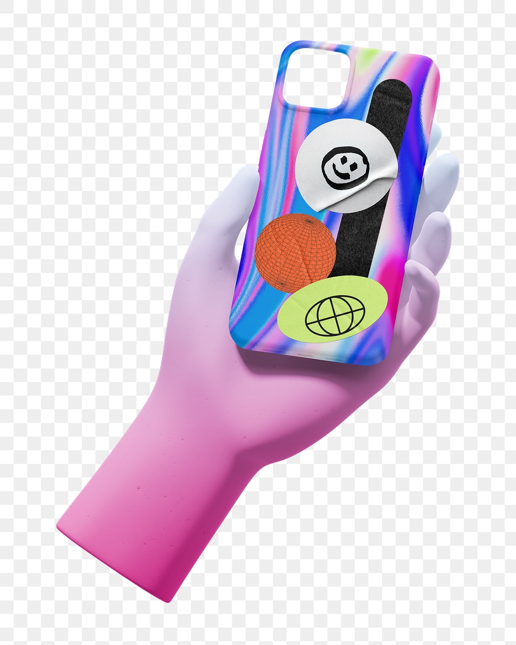 Holographic iPhone case png sticker, | Premium PNG - rawpixel