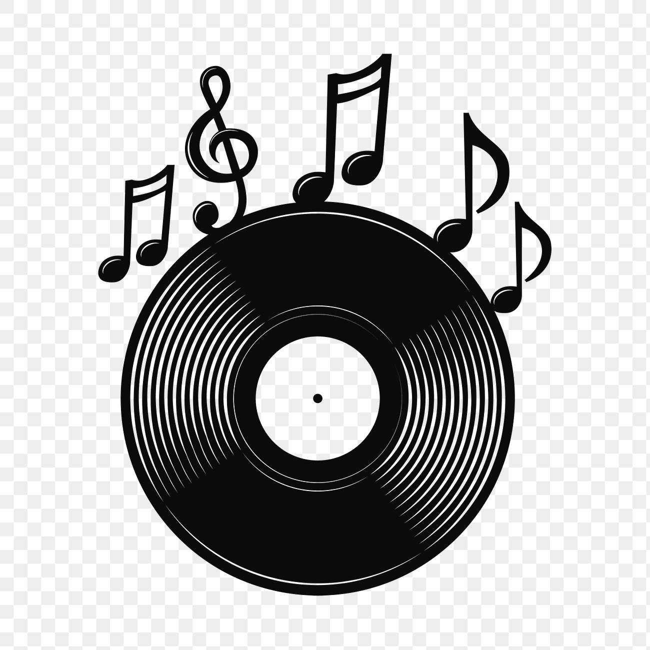 PNG Record music notes logo, | Free PNG - rawpixel