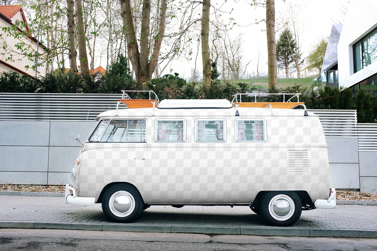 Classic microbus png van mockup | Free PNG - rawpixel