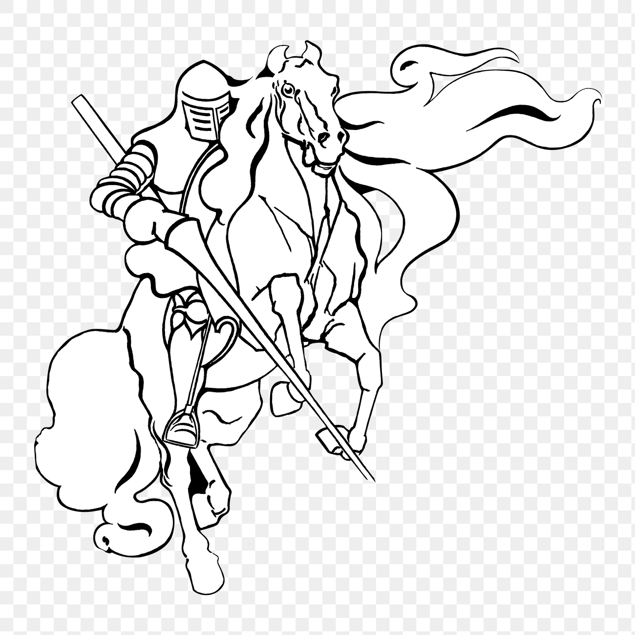 Knight png chromolithograph art, transparent | Premium PNG - rawpixel