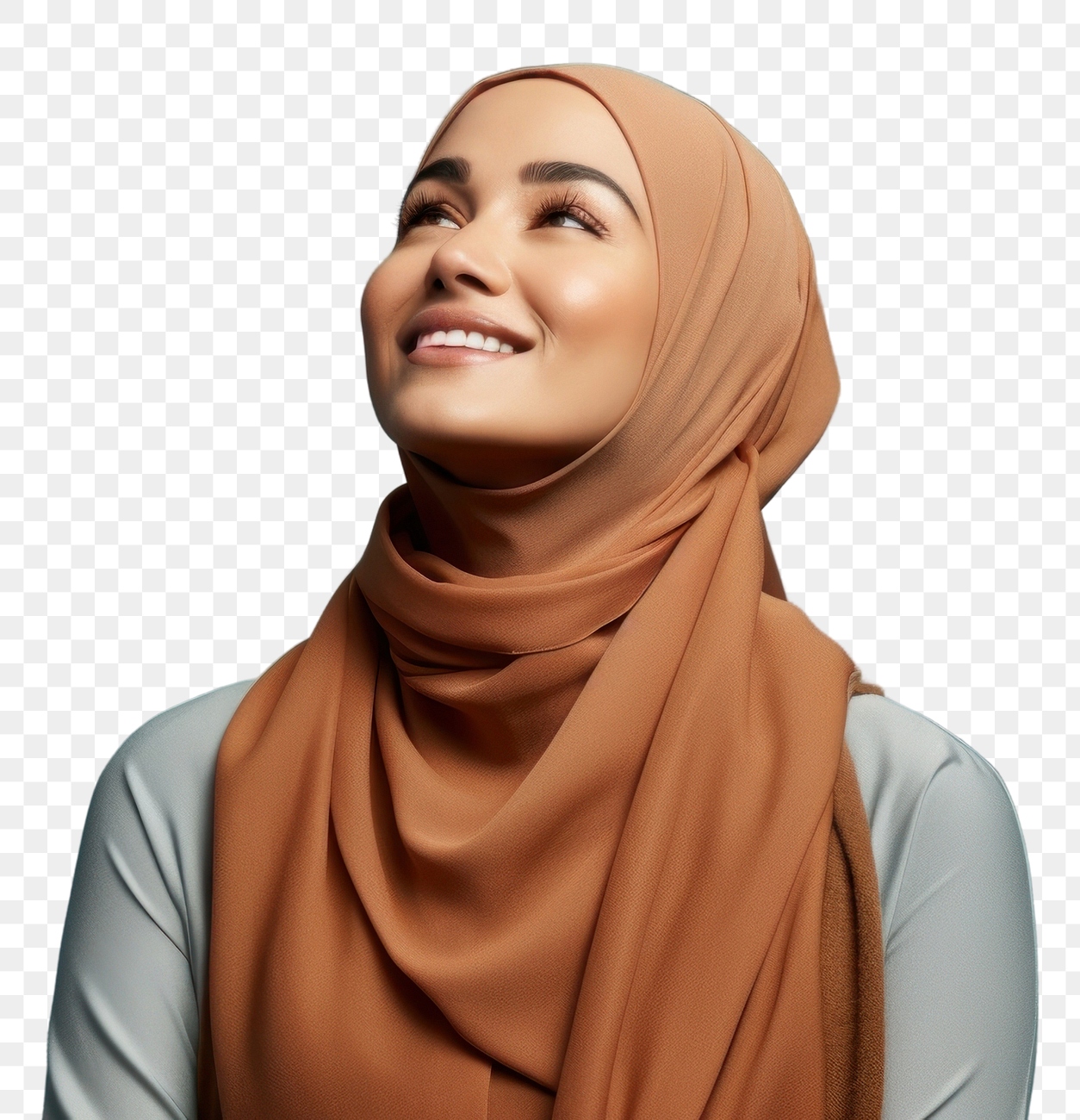 PNG Portrait scarf smile photo. | Premium PNG - rawpixel