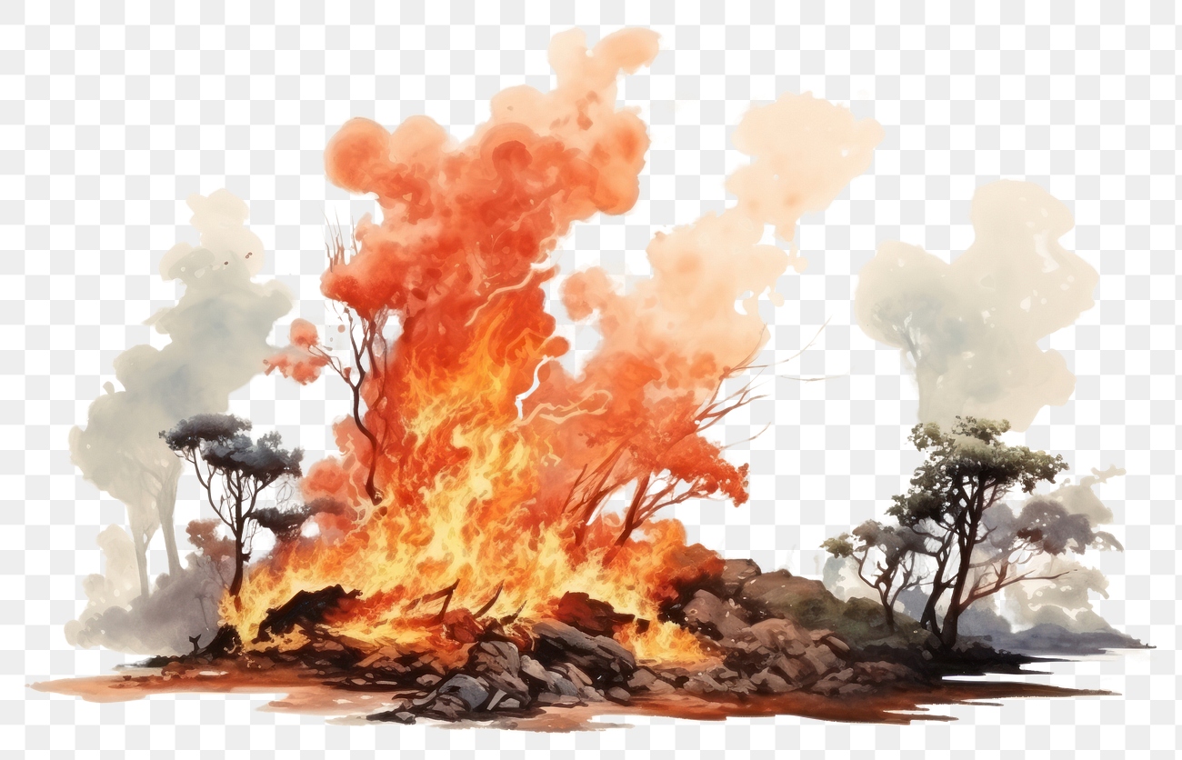 PNG Fire explosion destruction landscape | Premium PNG - rawpixel