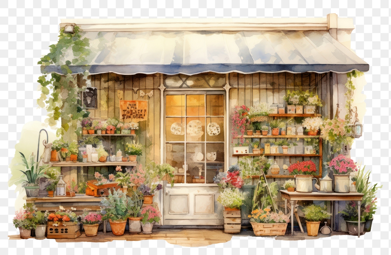 PNG Flower plant shop architecture. | Premium PNG - rawpixel
