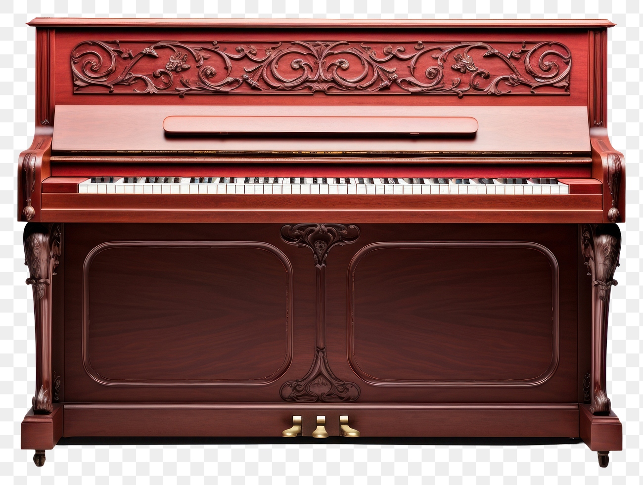 PNG Piano keyboard wood red. | Free PNG - rawpixel