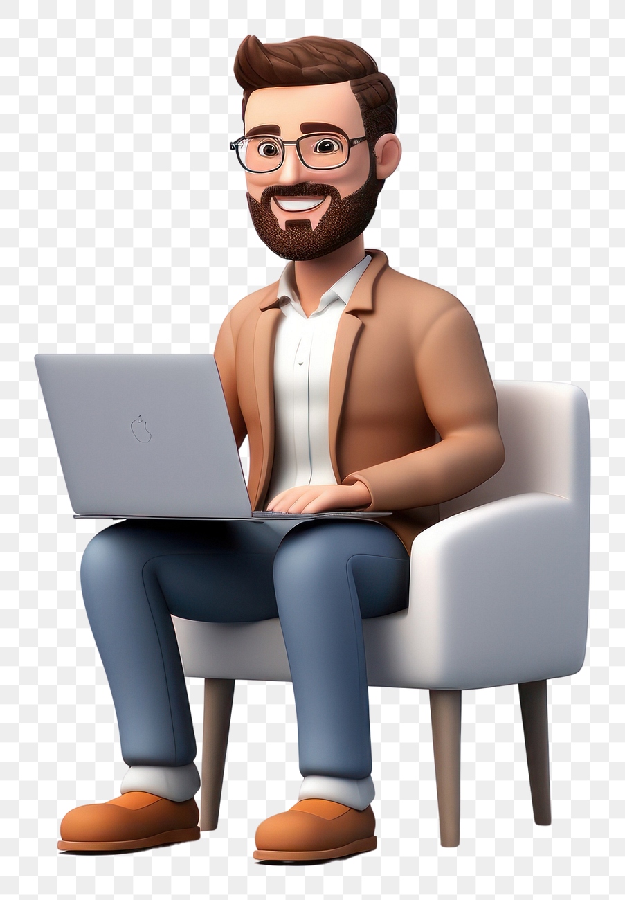 PNG Sitting laptop chair furniture | Free PNG - rawpixel