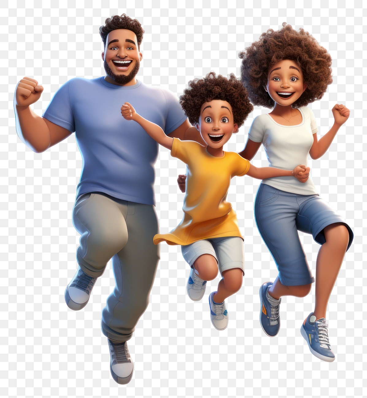 PNG Jumping laughing cartoon father. | Premium PNG - rawpixel