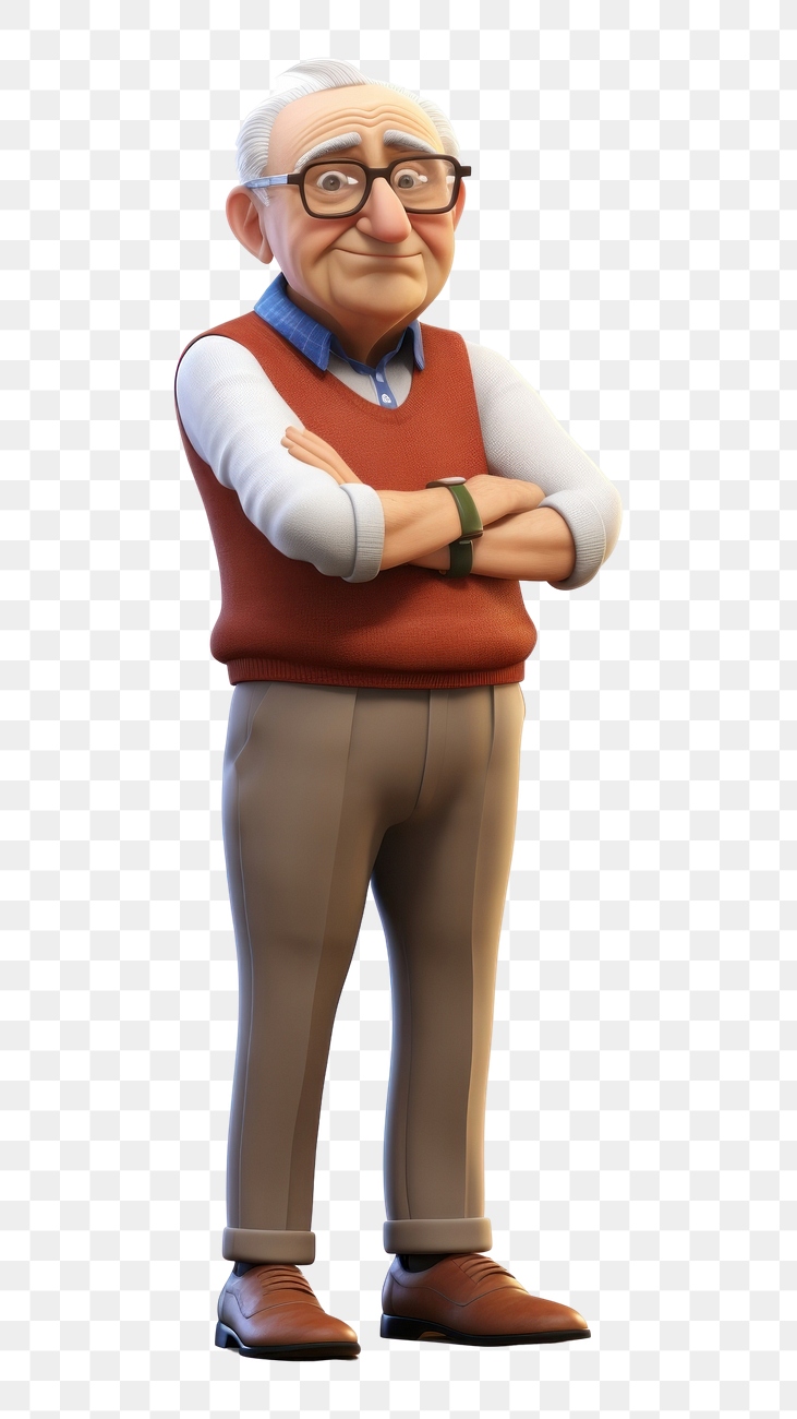 PNG Grandfather portrait standing cartoon | Premium PNG - rawpixel