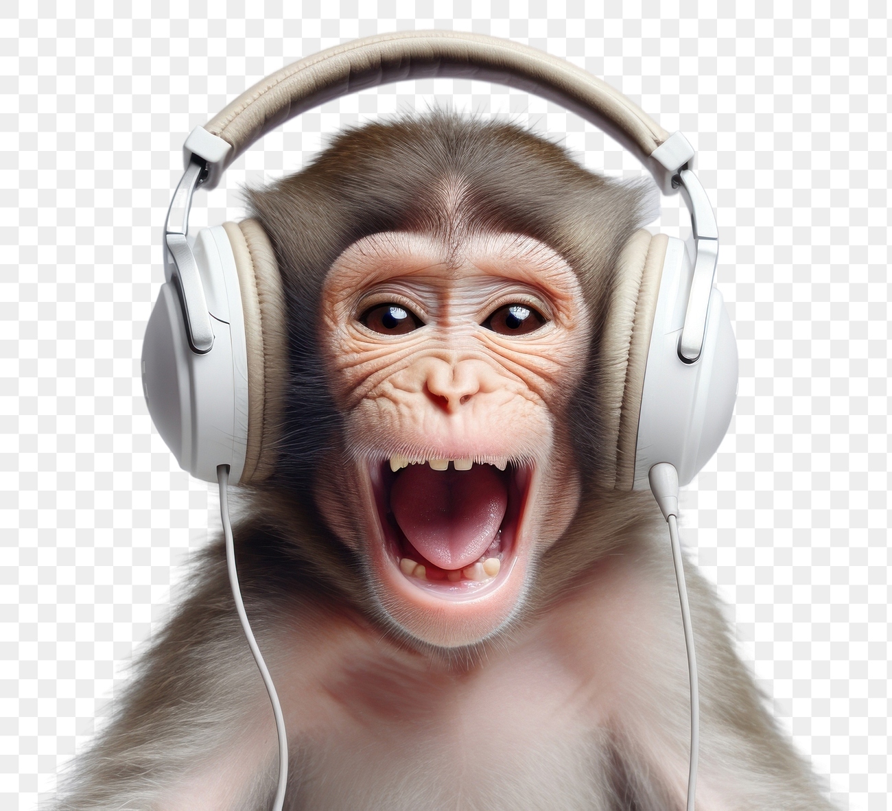 PNG Headphones monkey headset mammal. | Premium PNG - rawpixel