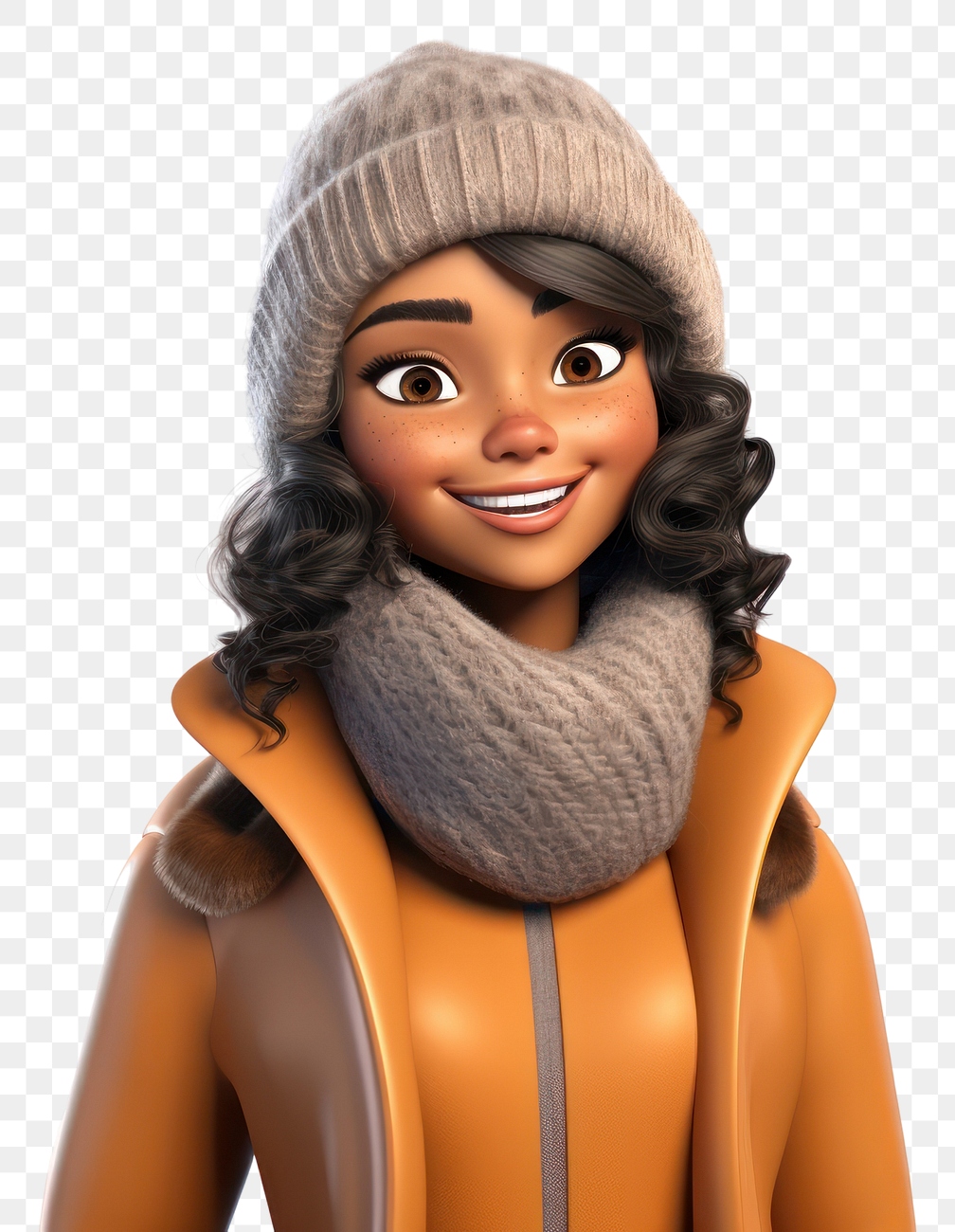 PNG Smiling cartoon winter scarf. | Premium PNG - rawpixel