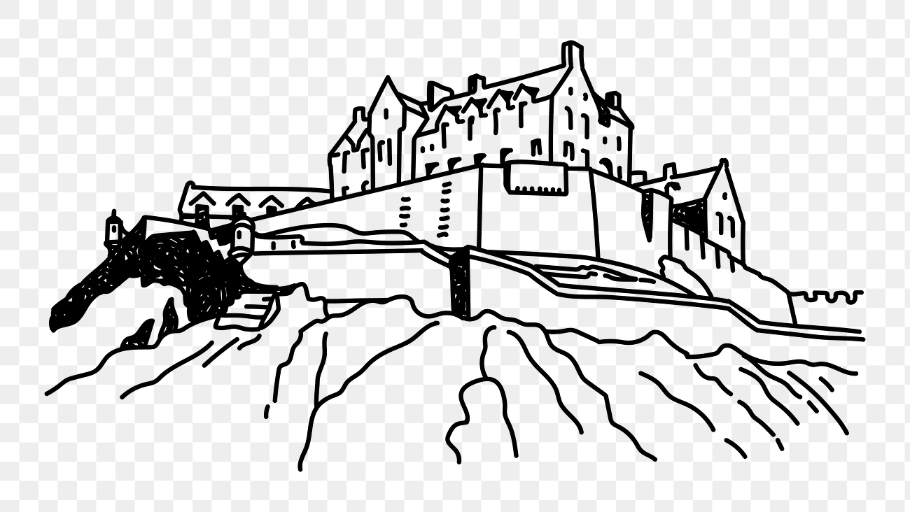 PNG Edinburgh Castle Scotland doodle | Free PNG - rawpixel