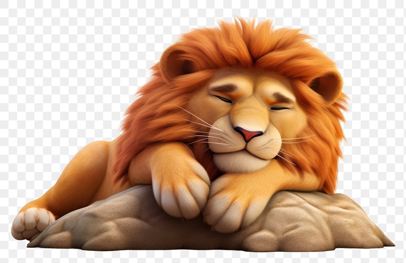 PNG Sleeping lion cartoon mammal | Free PNG - rawpixel