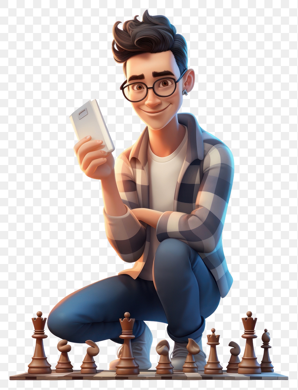 PNG Chess sitting cartoon game. | Premium PNG - rawpixel