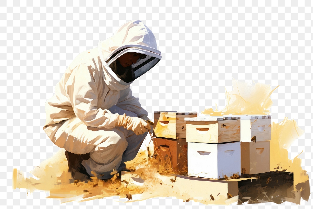 PNG Beekeeper apiary adult refrigerator. | Free PNG - rawpixel