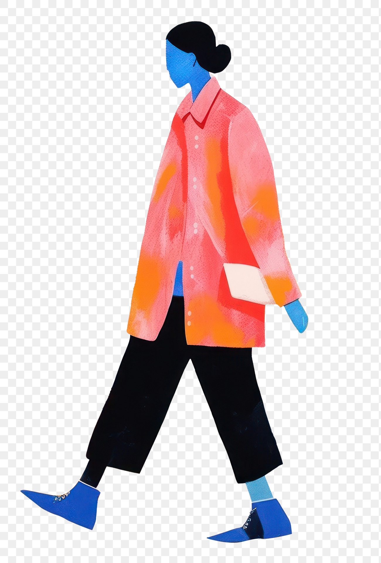 PNG Character art painting walking | Free PNG - rawpixel