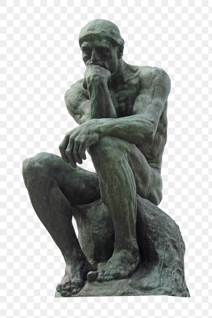 Thinker statue png, transparent background | Free PNG - rawpixel