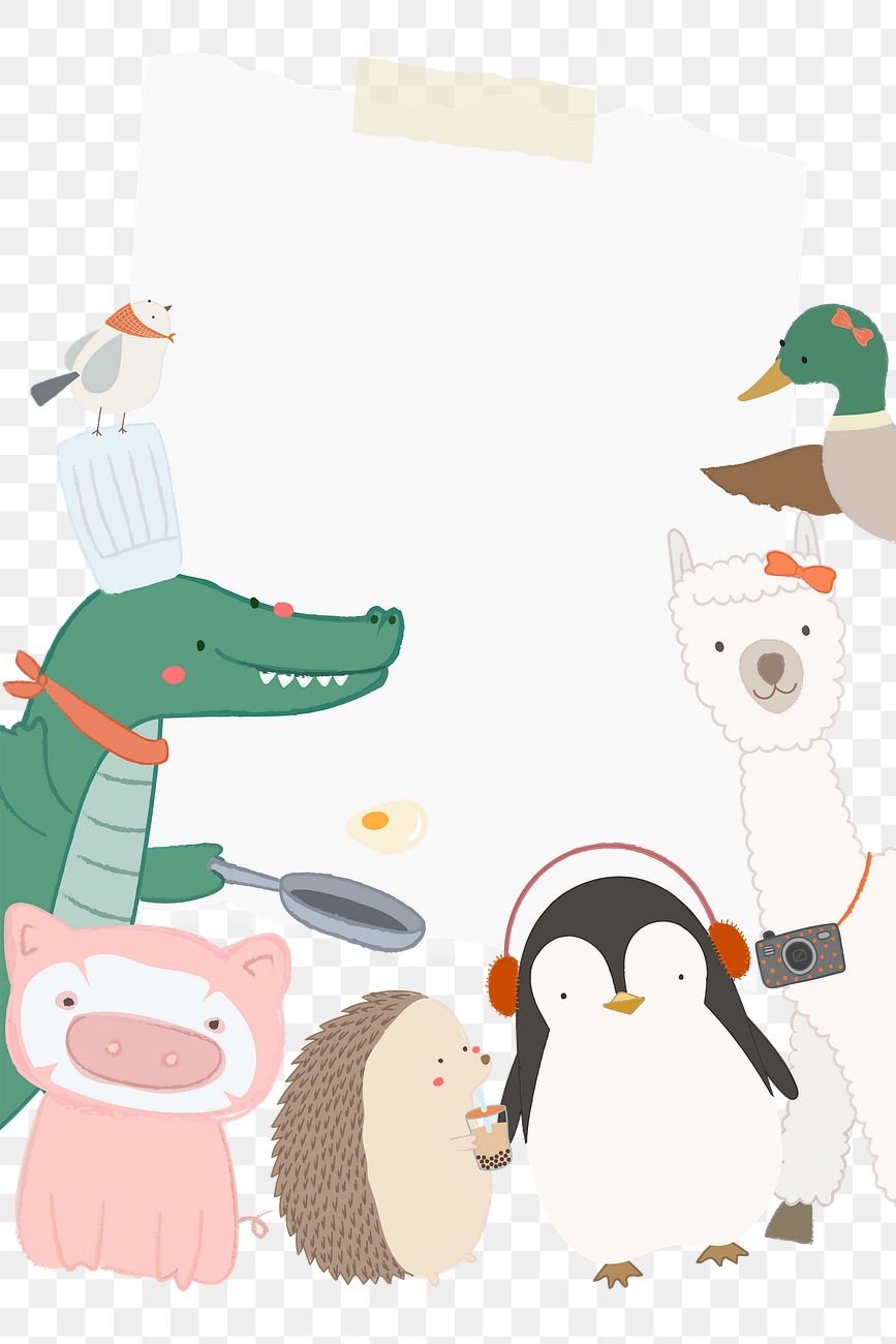 Png cute animals design notepaper, | Premium PNG - rawpixel