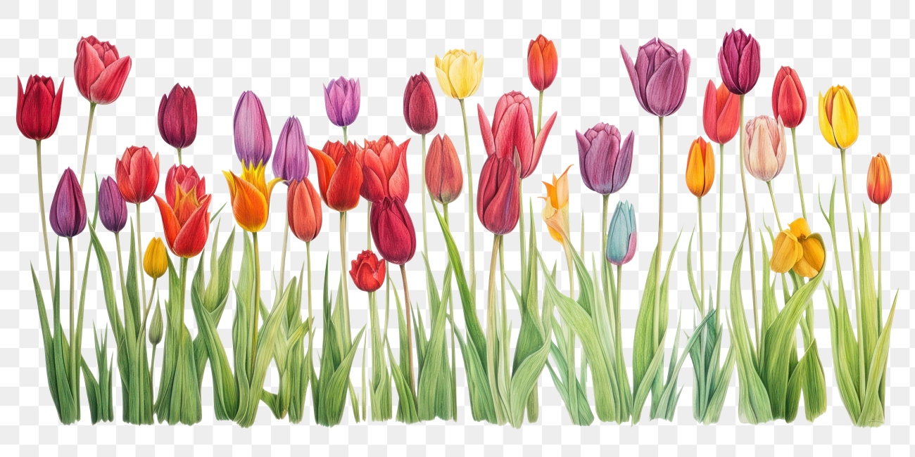 PNG Tulip garden outdoors drawing | Premium PNG - rawpixel