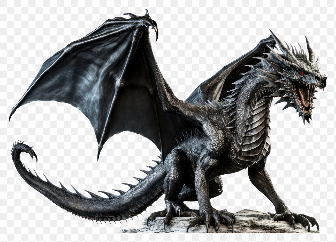 PNG Black dragon dinosaur animal | Premium PNG - rawpixel