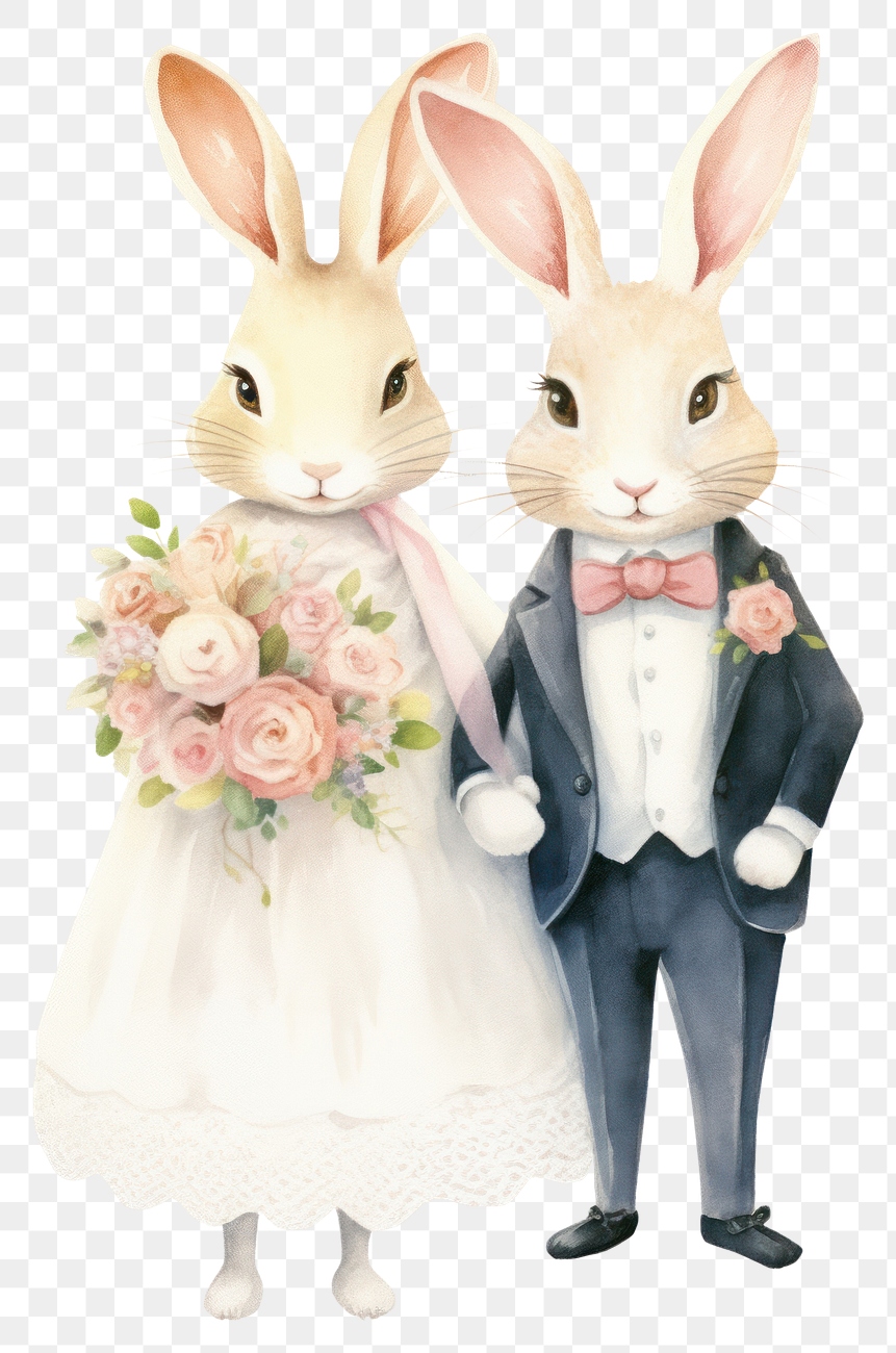 PNG Couple rabbit costumes wedding | Premium PNG - rawpixel