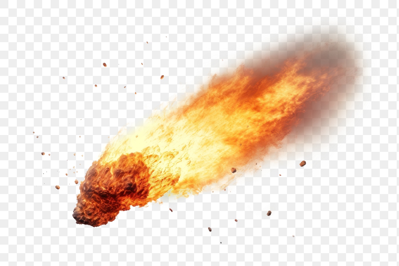 Falling asteroid effect png, transparent | Premium PNG - rawpixel