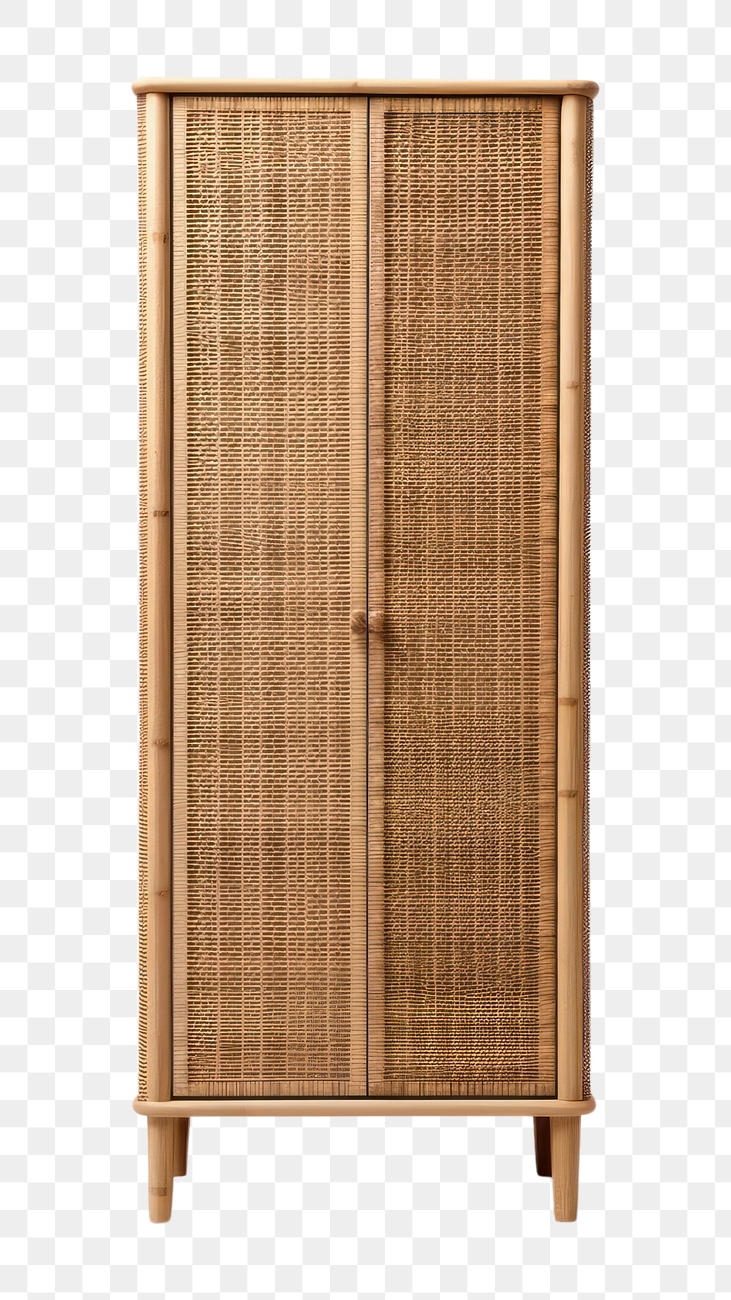 PNG Rattan tall cabinet furniture | Premium PNG - rawpixel