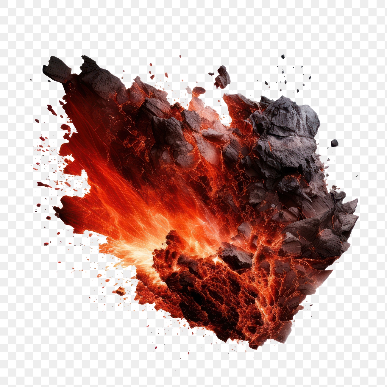 PNG Splashing burning volcano fire | Premium PNG - rawpixel