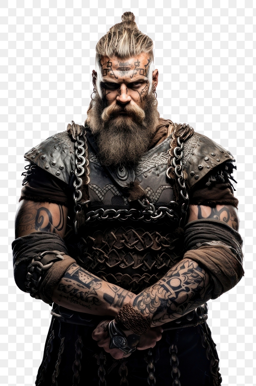 PNG Portrait beard warrior tattoo. | Premium PNG - rawpixel