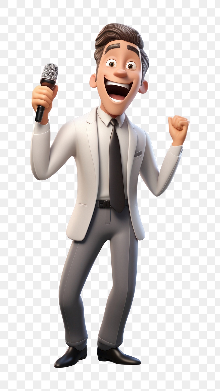 PNG Business man singing cartoon | Premium PNG - rawpixel