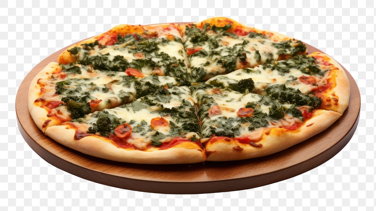 PNG Spinach pizza food white | Premium PNG - rawpixel