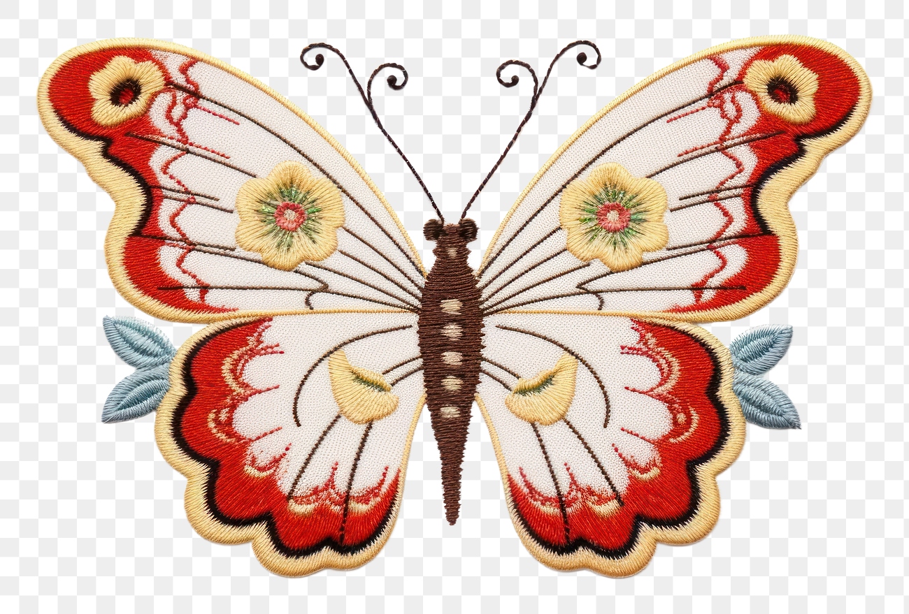 PNG Butterfly embroidery pattern animal. | Premium PNG - rawpixel