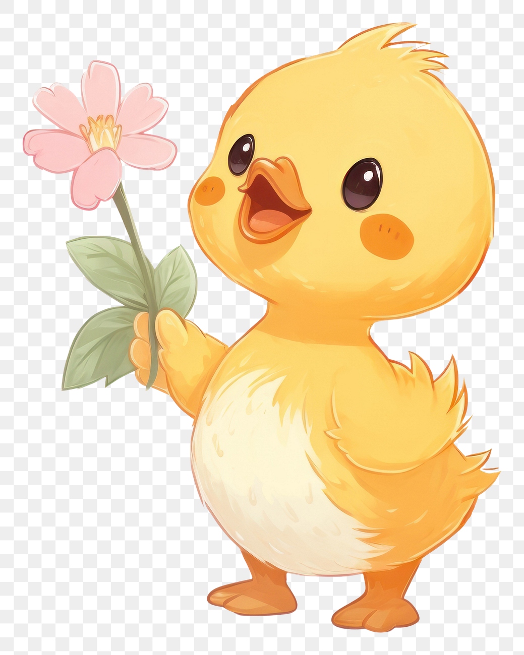 PNG Duck holding flower animal | Free PNG - rawpixel