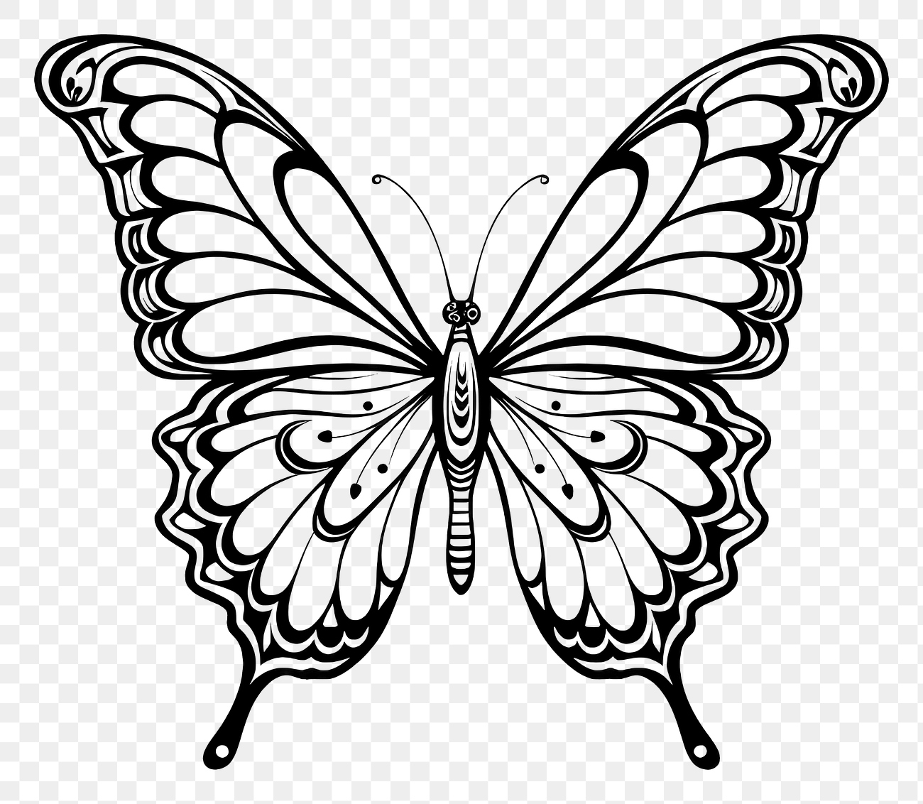 PNG Butterfly sketch drawing animal | Premium PNG - rawpixel