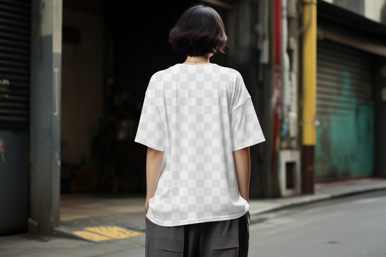 Women's oversized t-shirt png mockup | Free PNG - rawpixel