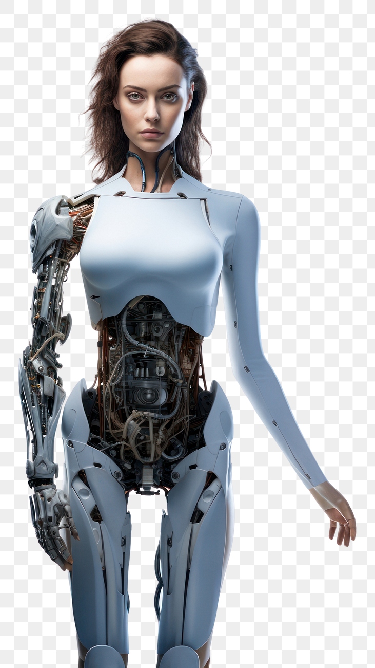 PNG woman half robot body | Premium PNG - rawpixel