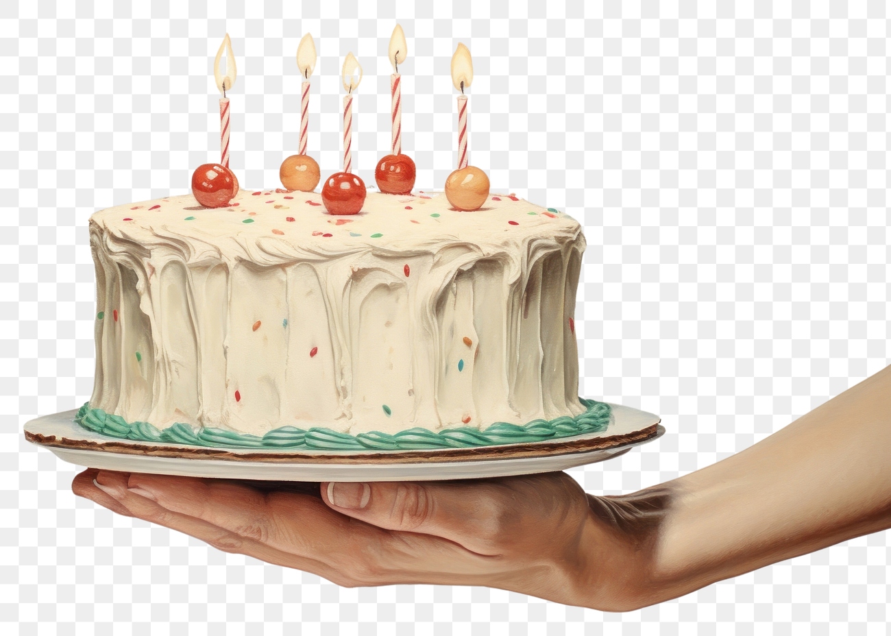 PNG Hands hold birthday cake | Premium PNG - rawpixel