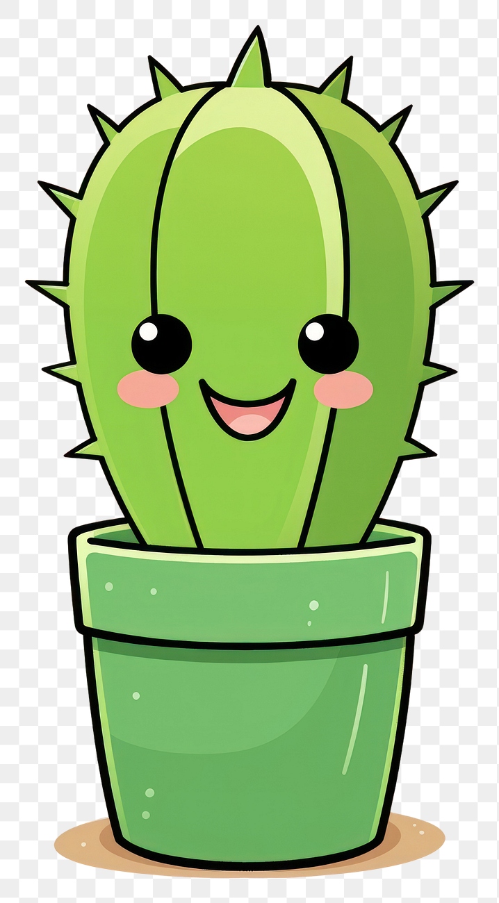 PNG Isolated cactus pot cartoon | Premium PNG - rawpixel