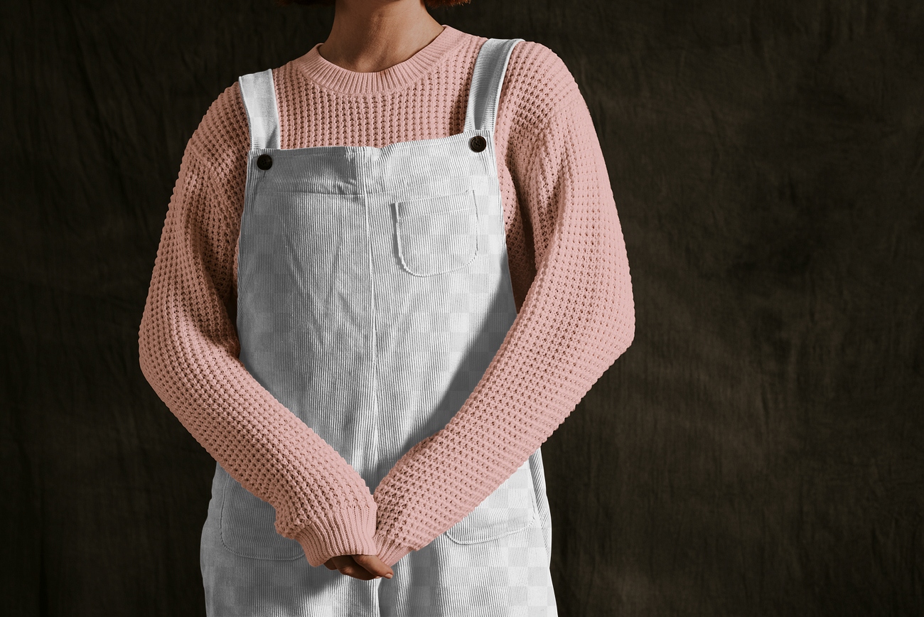 Women's overall png mockup transparent, | Premium PNG - rawpixel