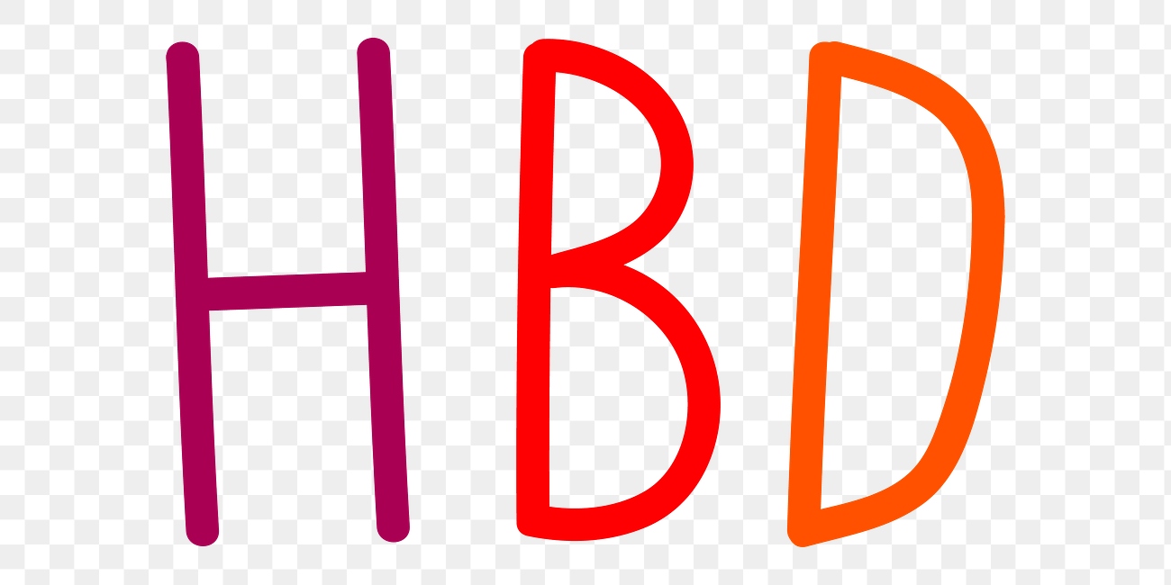 Png hbd colorful clipart typography | Free PNG Sticker - rawpixel