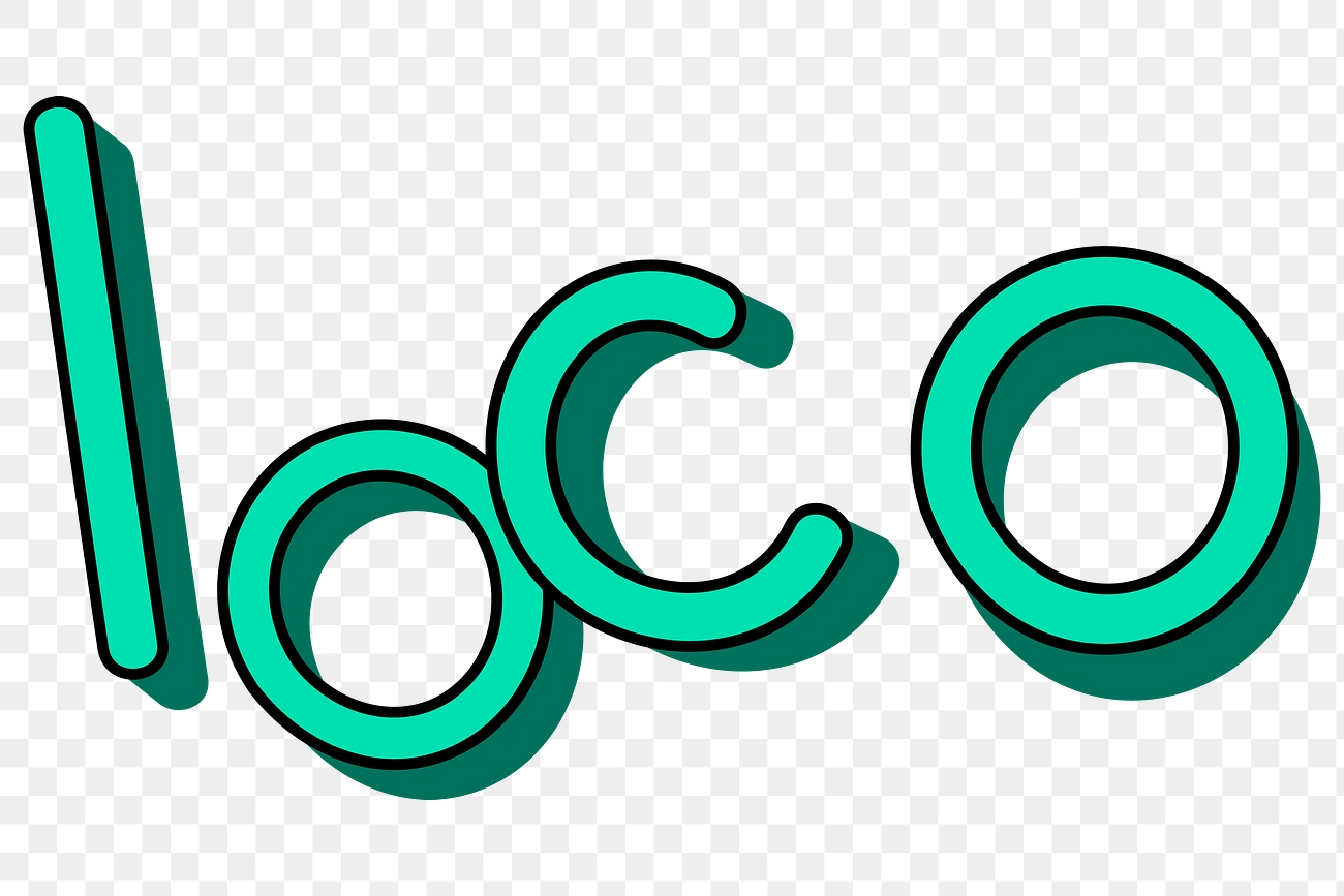 Green loco typography design element | Free PNG Sticker - rawpixel
