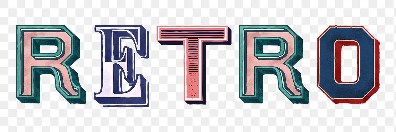 Retro word vintage typography png | Free stock illustration | High ...