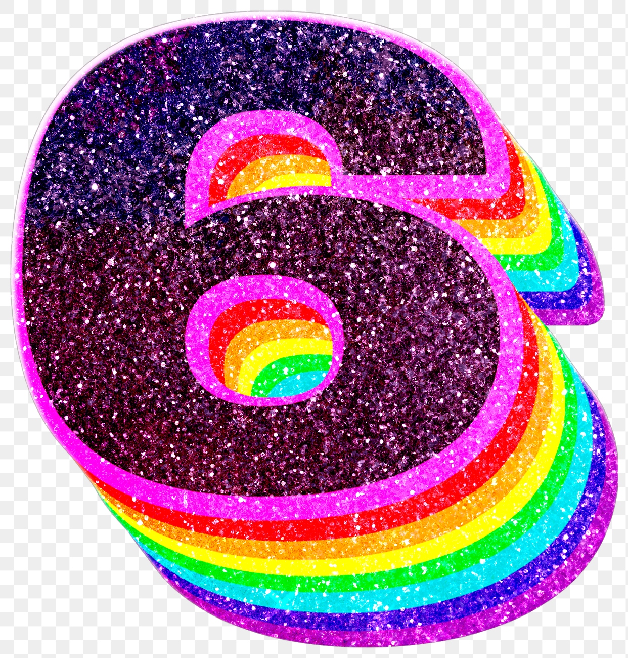 Png number 6 glitter font lgbt pattern | Free stock illustration | High ...